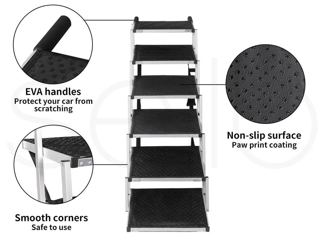 Foldable Aluminum Pet steps - Collapsible Dog Stairs