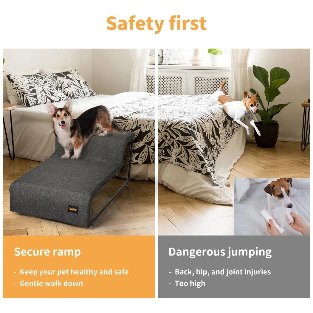 PaWz Cat Steps for Bed – Soft 2-Step Ladder