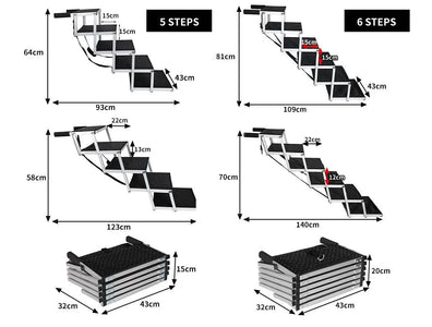Foldable Aluminum Pet steps - Collapsible Dog Stairs