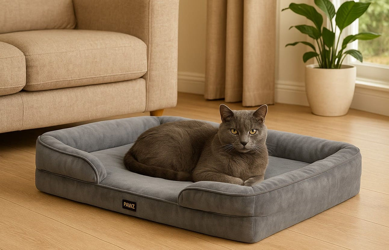 PaWz Memory Foam Cat Bed – Washable & Waterproof