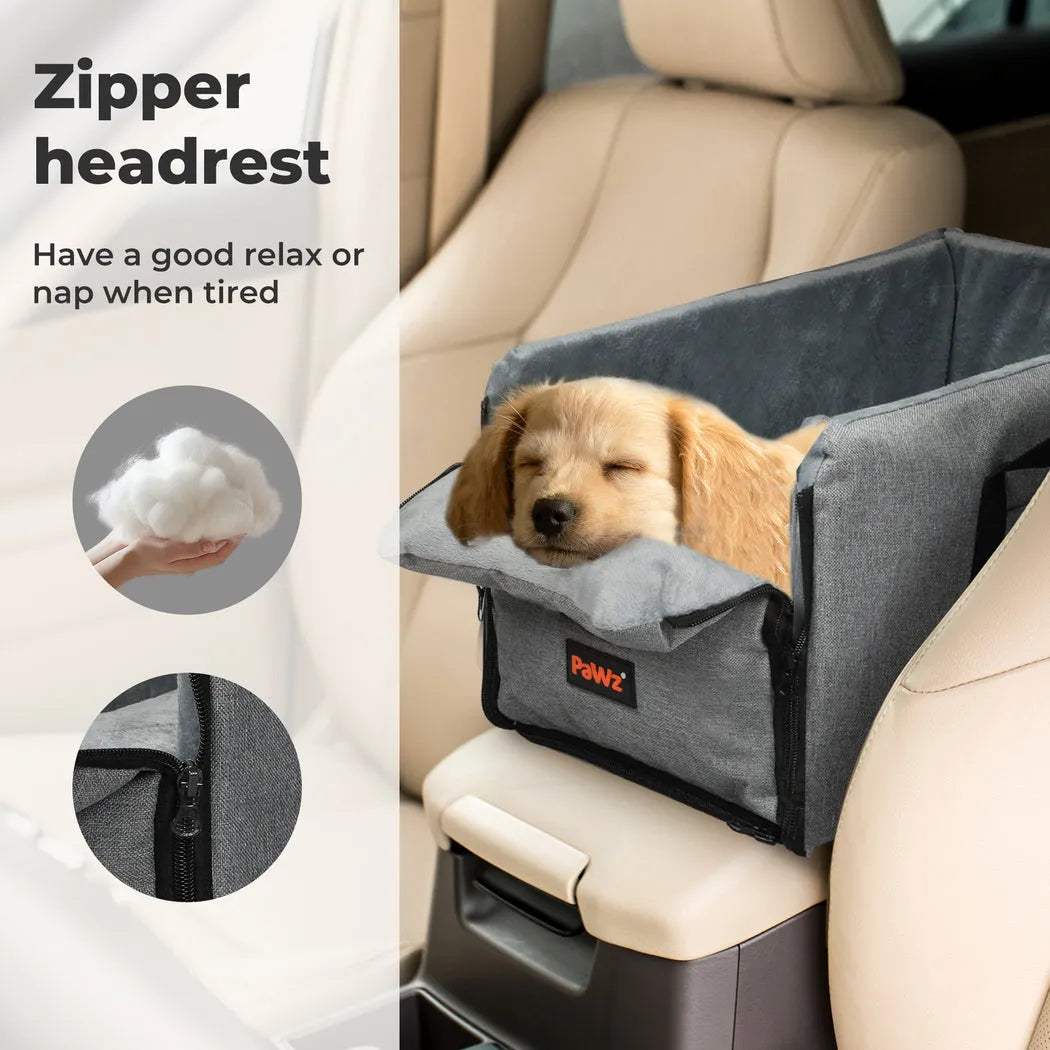 Console Dog Car Seat with Belt – Small Pet Safe