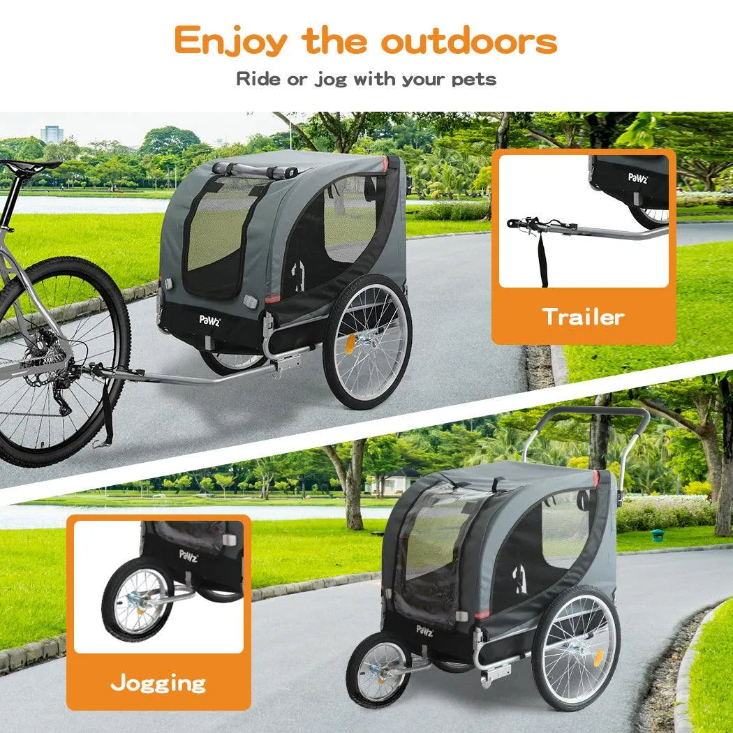 Pet Stroller Bike Trailer Stroller Foldable Pet Trailer 3-IN-1 Outdoor