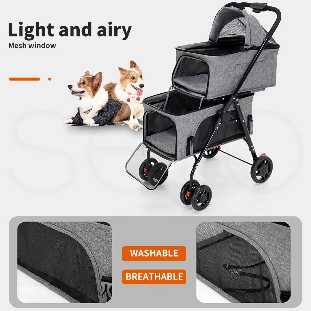 PaWz Pet Cruiser Two-tier Pet Stroller — petpawz.com.au