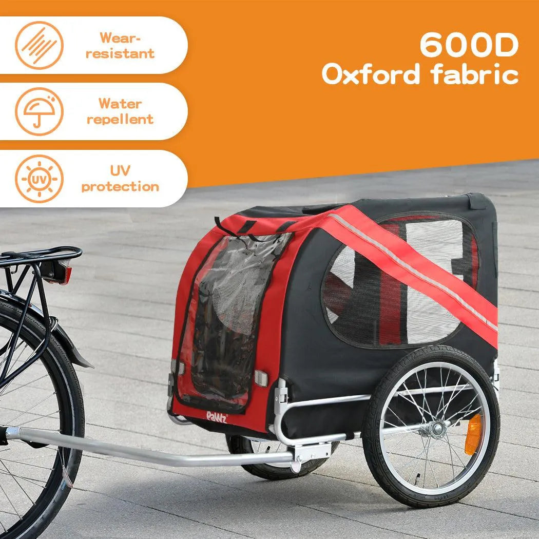PaWz Pet Trailer Bike Foldable Pet Trailer Outdoor Cycling With Sunroo