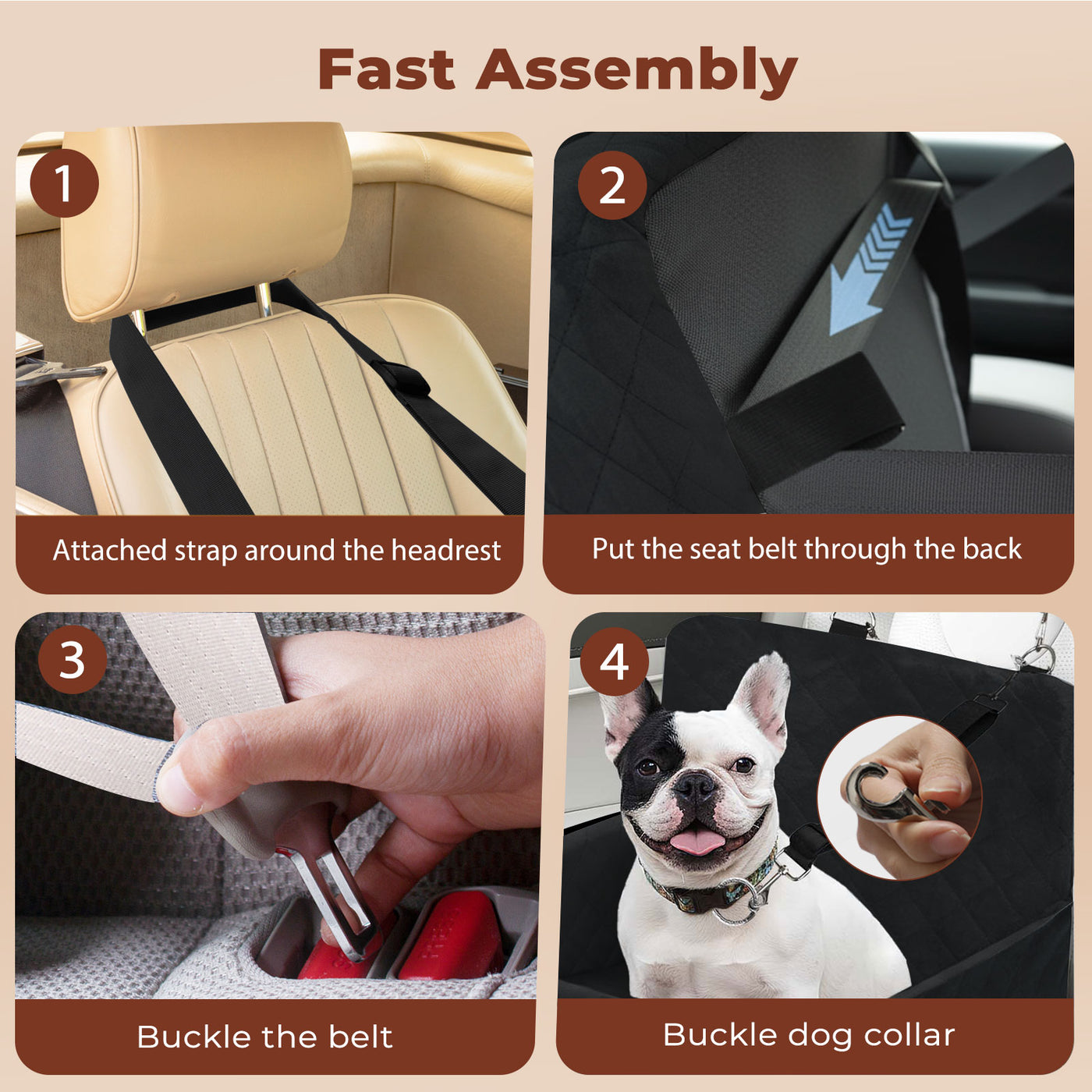 Pet Car Seat Booster Belt Pet Portable Travel Bed Easy Clean Washable