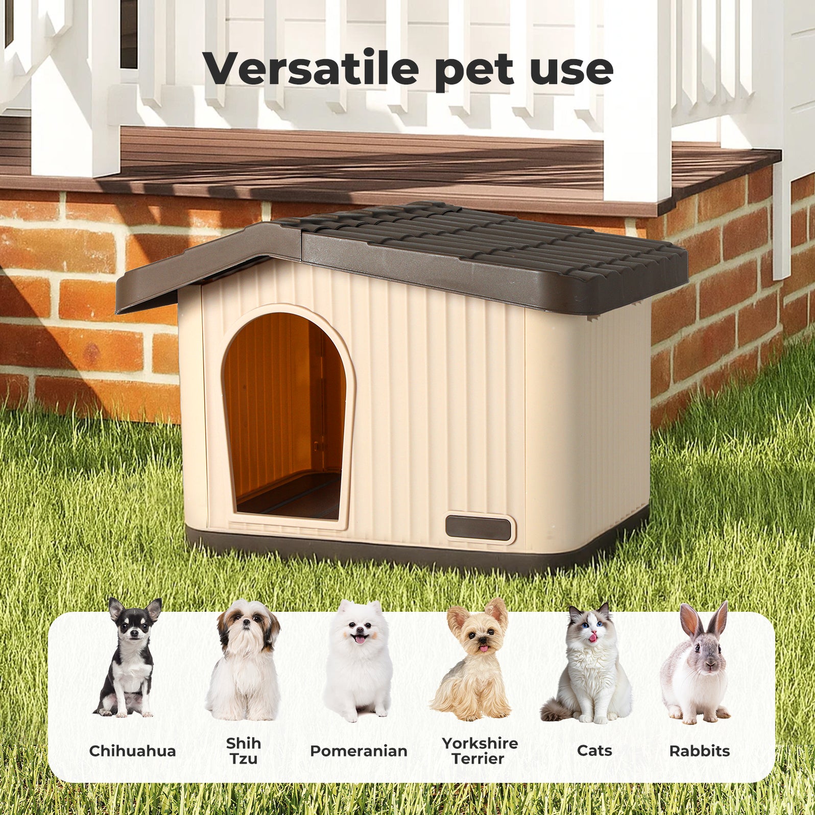 Pawz Plastic Dog Cage for Small Dogs Outdoor Weather-Resistant Kennel
