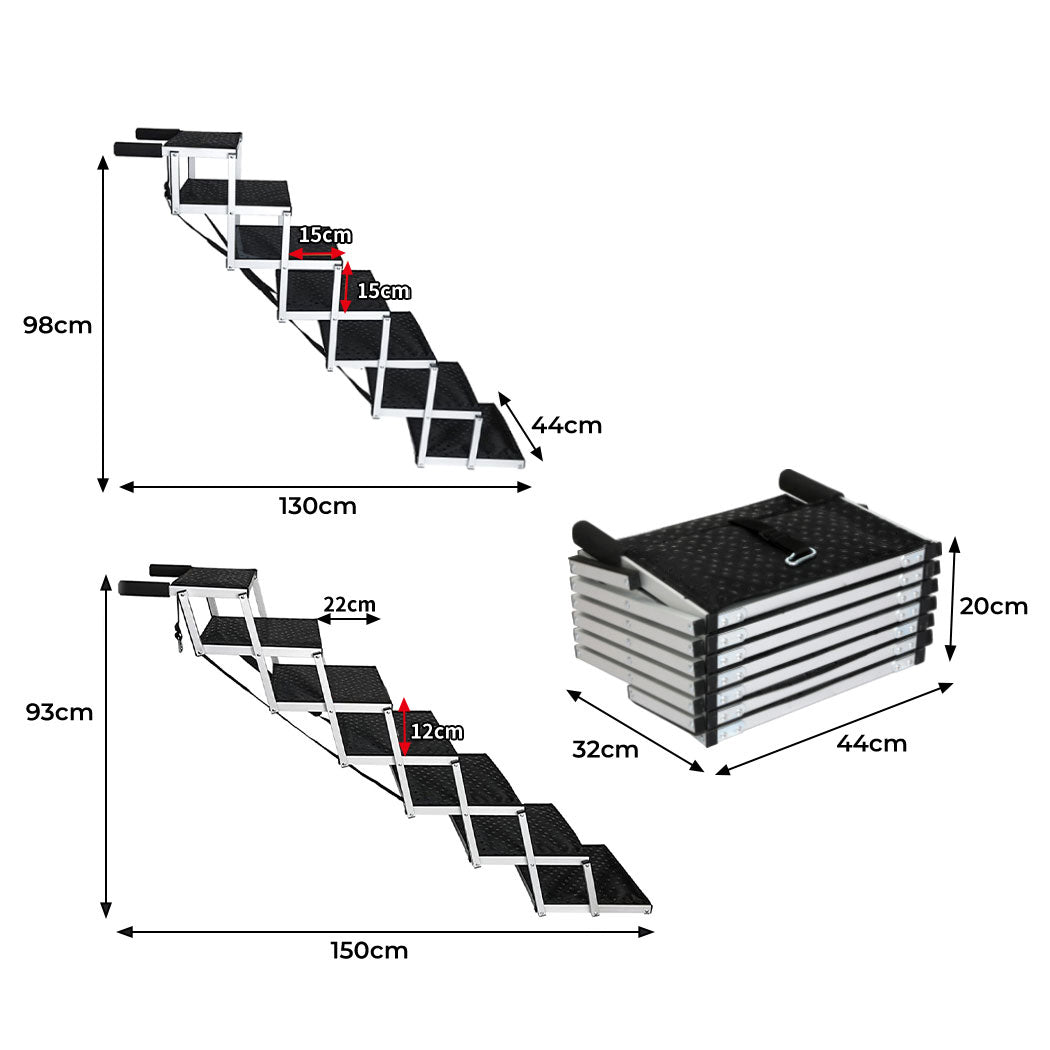Foldable Aluminum Pet steps - Collapsible Dog Stairs