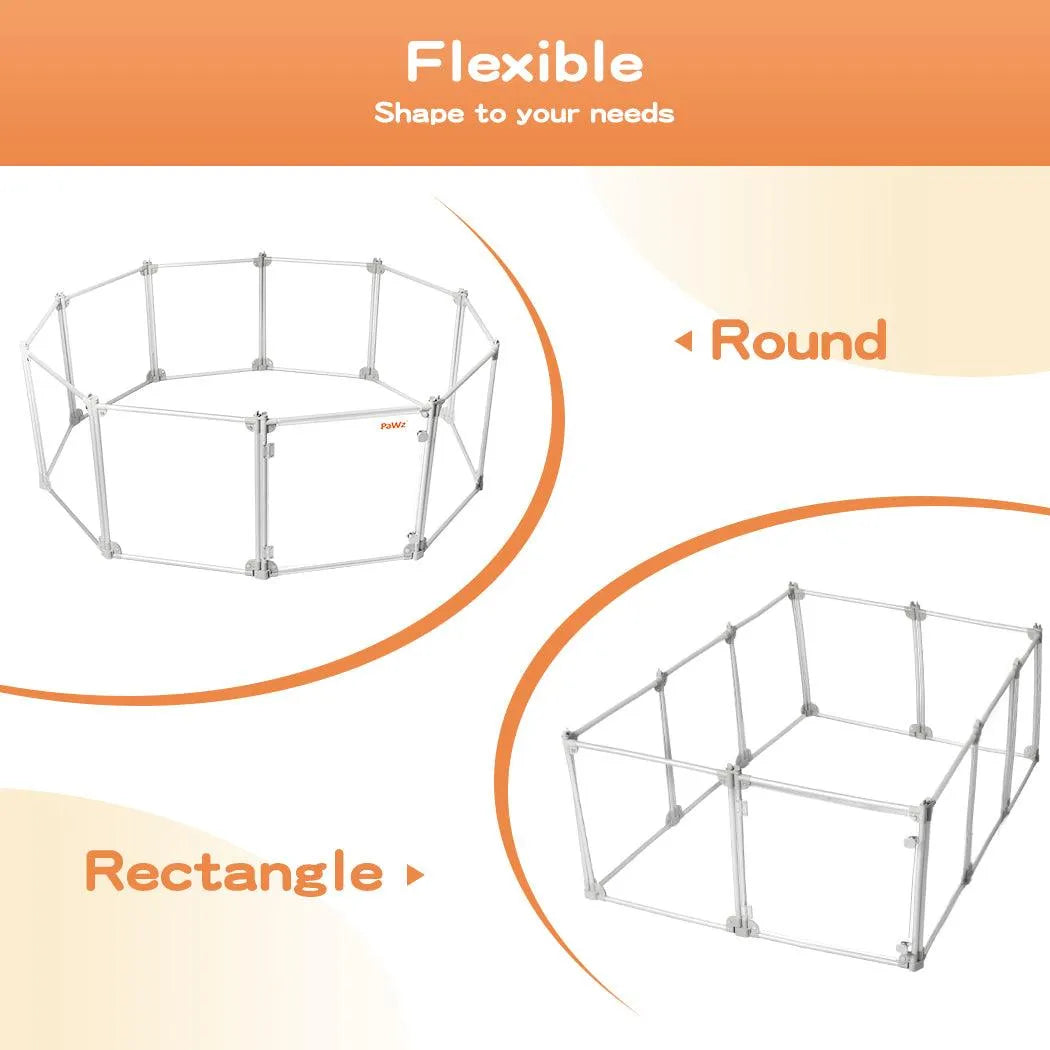 Pawz Pet Playpen Transparent Acrylic Clear Folding Dog Fence Kennel