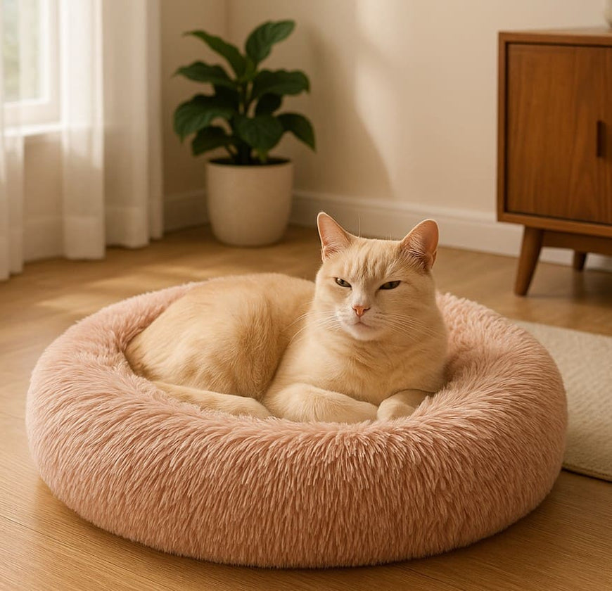 Calming Cat Bed – Donut-Shaped & Anti-Anxiety Design