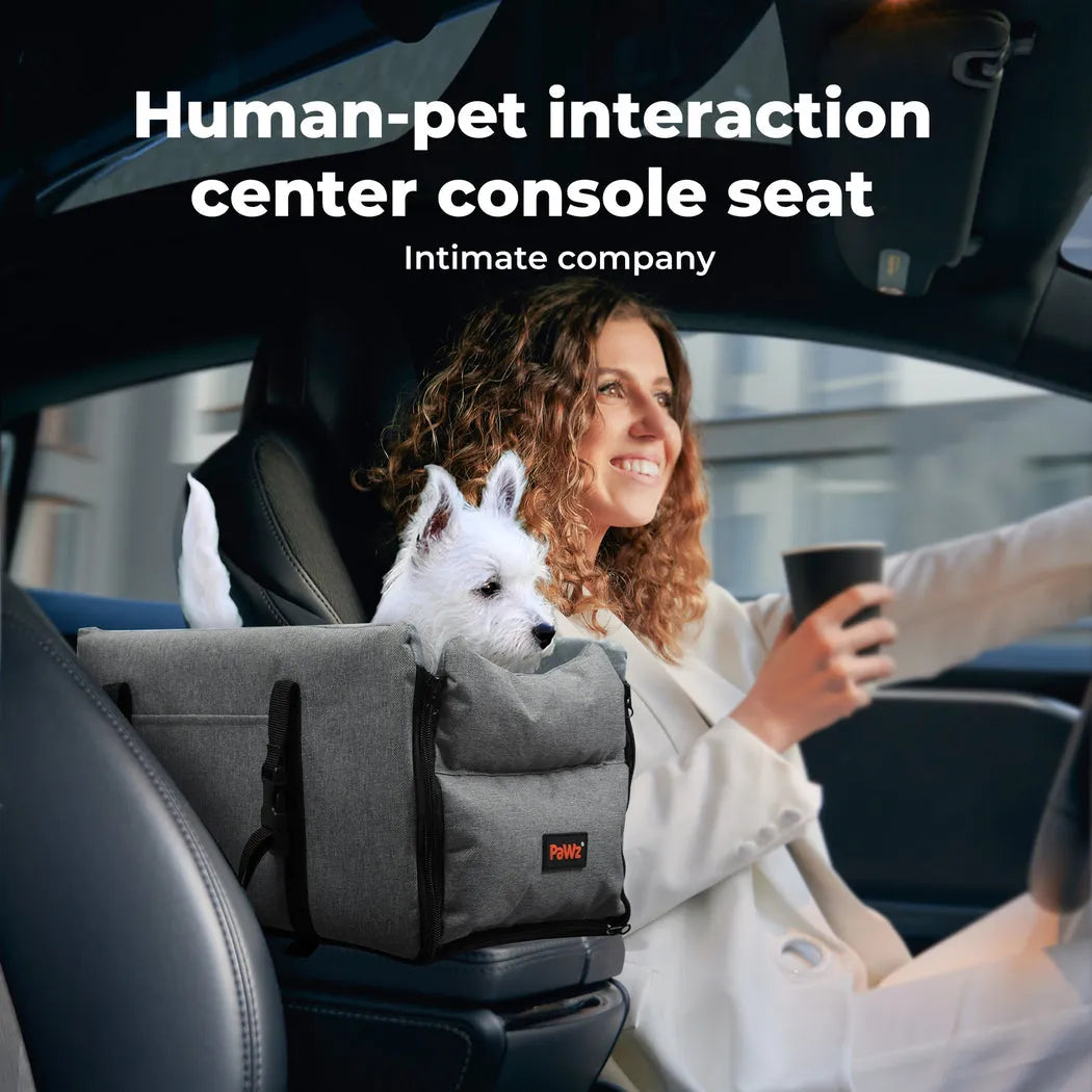Console Dog Car Seat with Belt – Small Pet Safe