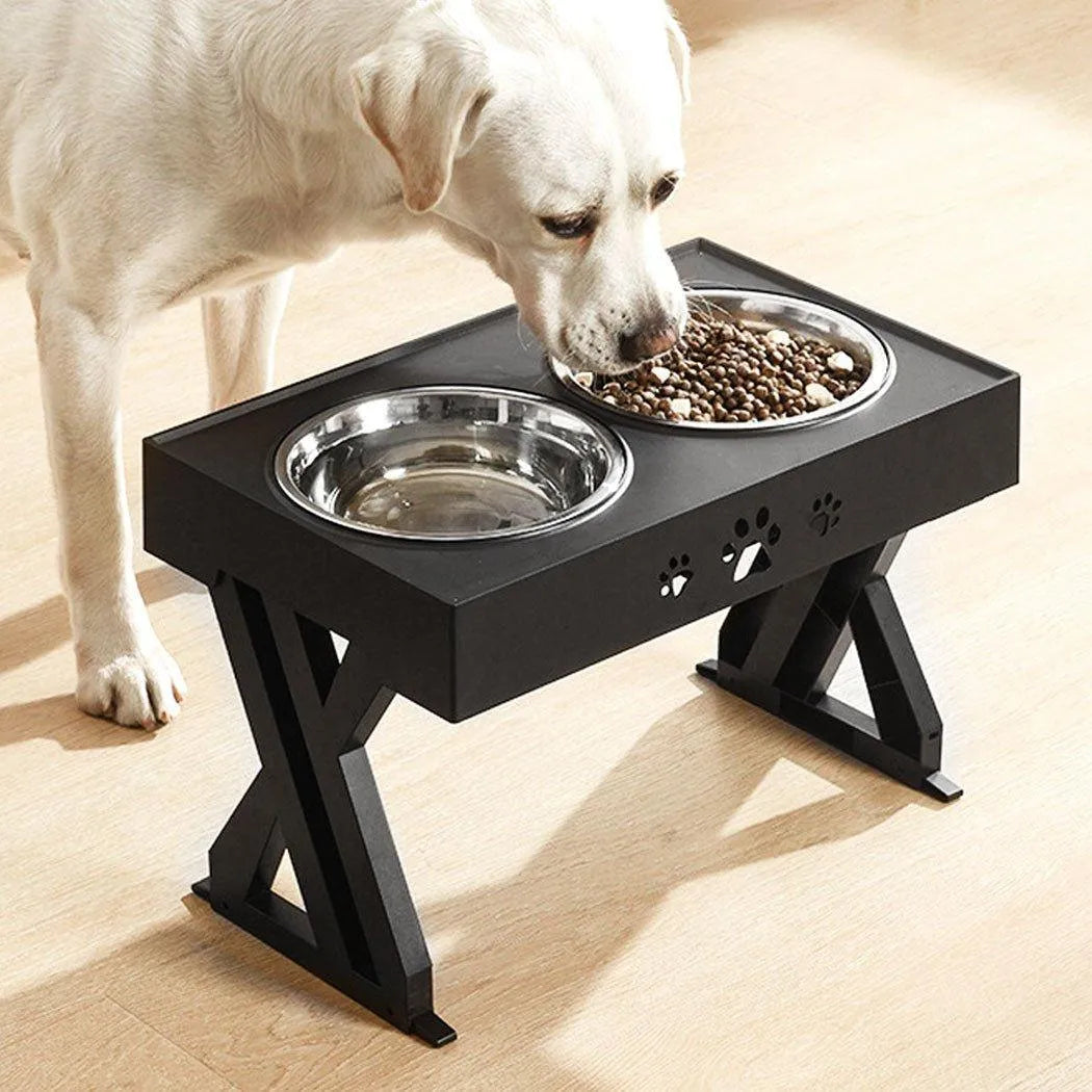 Elevated Dog Bowls | Food Water Double Bowls | Adjustable Height Raised ...